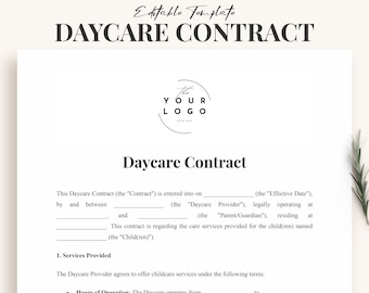 DAYCARE PARENTAL AGREEMENT Childcare Center Printable Daycare Contract ...