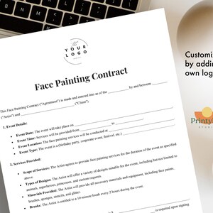 Face Painting Contract Agreement ,face Painters Client Event Kit, Face ...