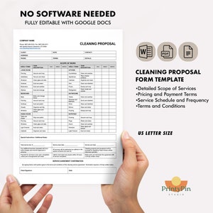 Editable Cleaning Service Proposal Template - Customizable Cleaning ...