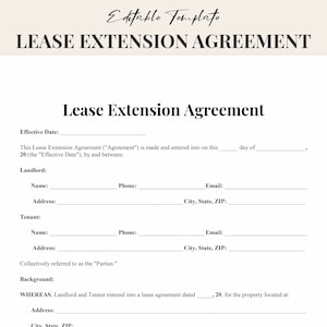 Lease Extension Agreement Template Word & PDF | Lease Renewal Contract ...