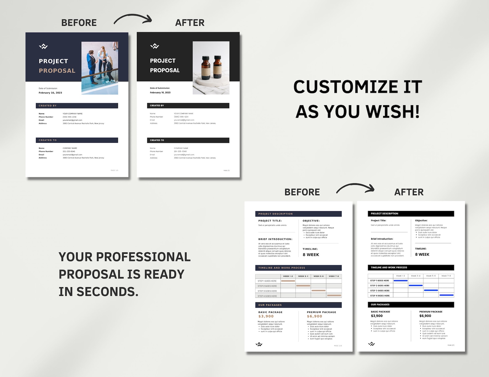 Project Proposal Template Canva MS Word Template Client - Etsy