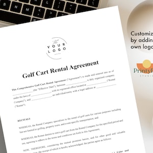 Golf Cart Rental Contract Template Instant Download | Customizable ...