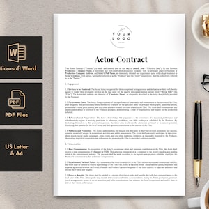Professional Actor Contract Template | Film Production Agreement ...