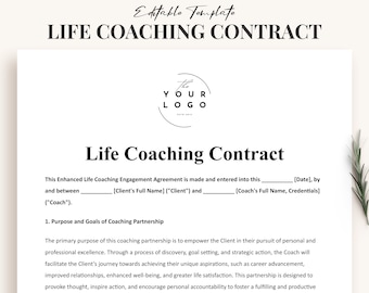 Life Coaching Contract Template, Life Coach Agreement, Mentoring ...