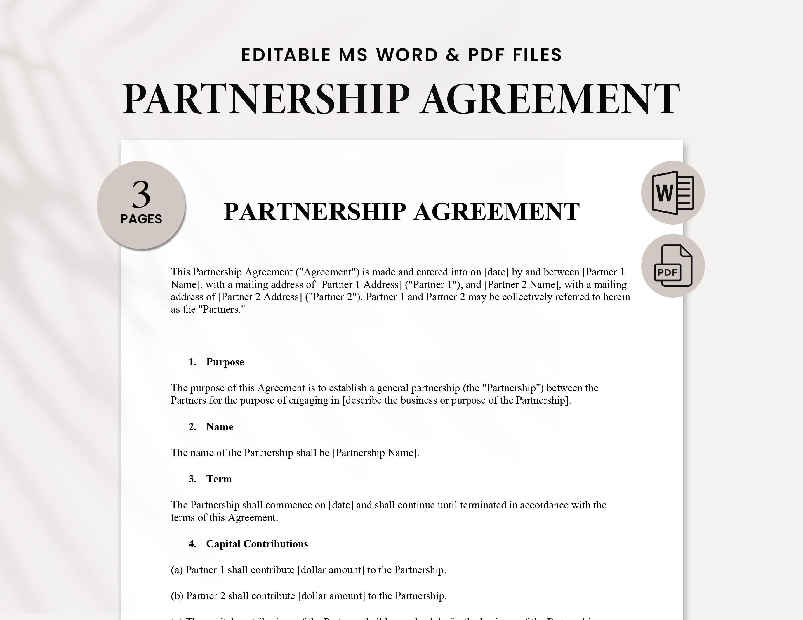 Partnership Agreement Template Australia