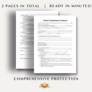 Artist Commission Contract Template Word / PDF - Fully Customizable and ...