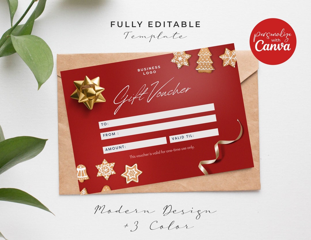 Editable Christmas Gift Certificate Template Printable Gift - Etsy