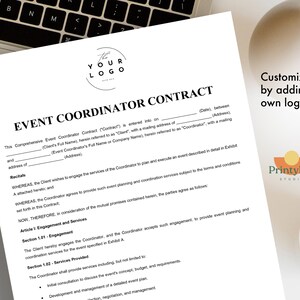 Professional Event Coordinator Contract Template Word - Customizable ...
