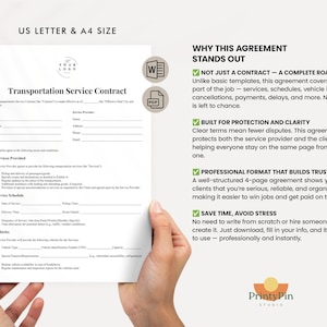 Transportation Service Agreement, Editable Event Transportation ...
