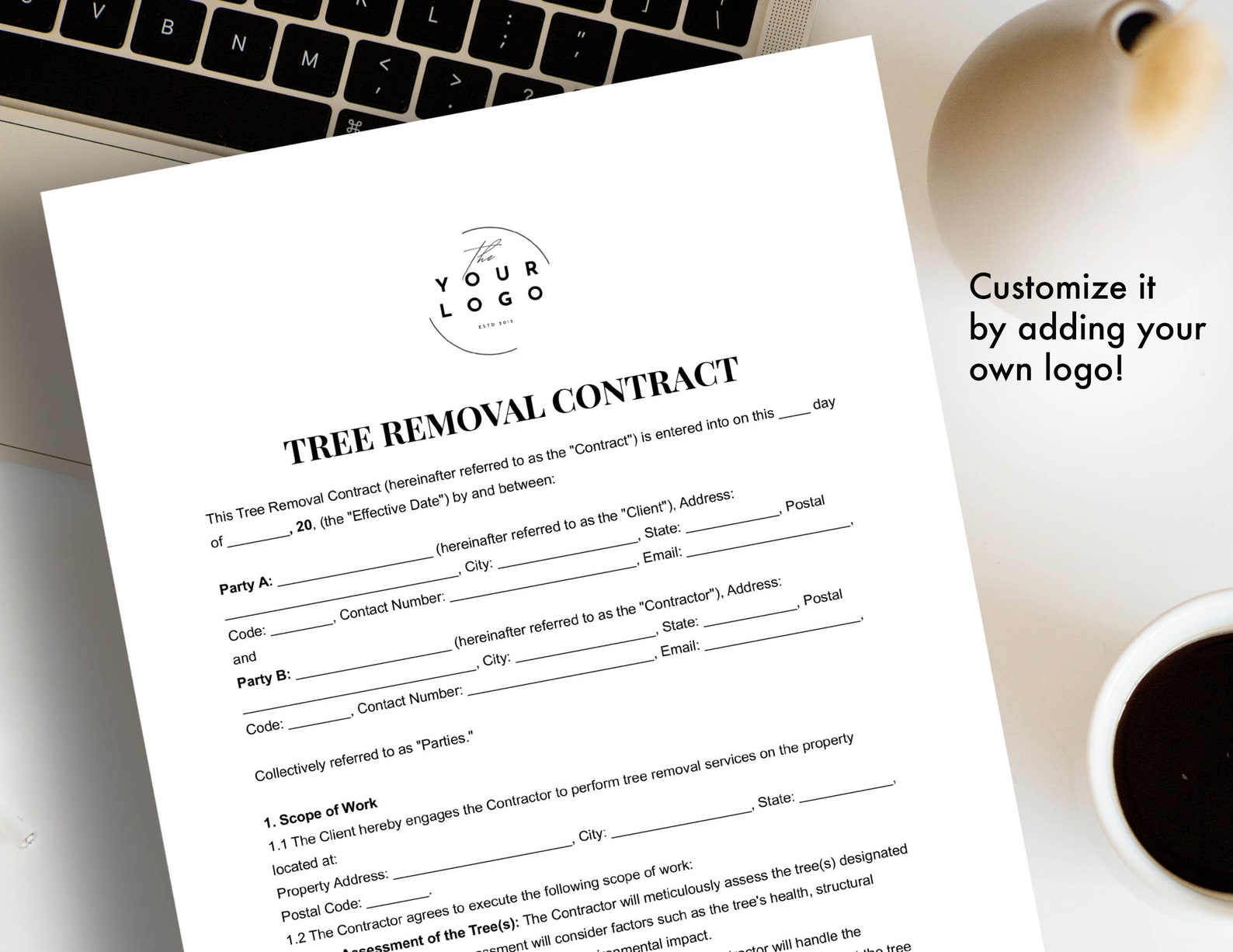Printable Tree Removal Contract Template Word - Customizable PDF ...