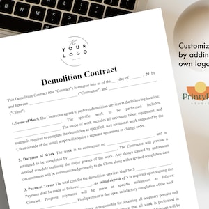 Comprehensive Demolition Contract Template | Demolition Agreement ...