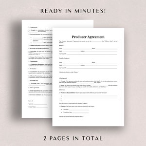 Producer Agreement Template - Professional Producer Contract ...