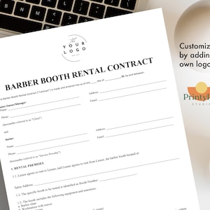 Barber Booth Rental Contract Template - Editable Hair Salon Lease ...