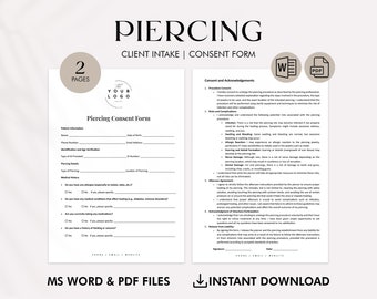 Body Piercing Consent Form - Etsy