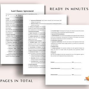 Last Chance Agreement Template - Editable Word & PDF Document for ...