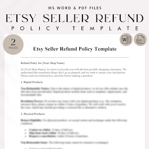 Returns and refunds for etsy - Etsy