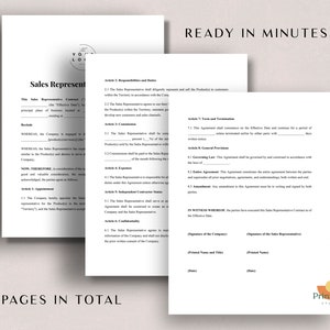 Sales Representative Contract Template - Customizable Sales Commission ...