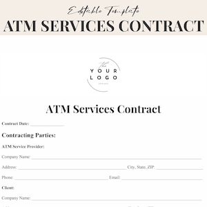 Professional ATM Contract Template Word & PDF - Printable ATM Services ...