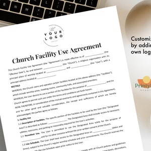 Church Facility Use Agreement Template - Editable Church Rental ...