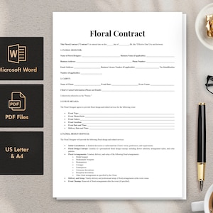 Customizable Floral Contract Template for Weddings & Events ...