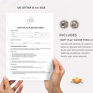 Soft Play Waiver Form Template | Editable Ms Word / PDF | Printable ...