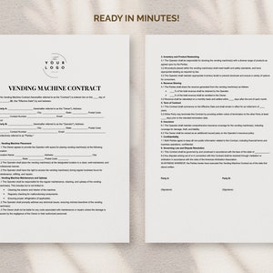 Professional Vending Machine Contract Template - Fully Customizable ...