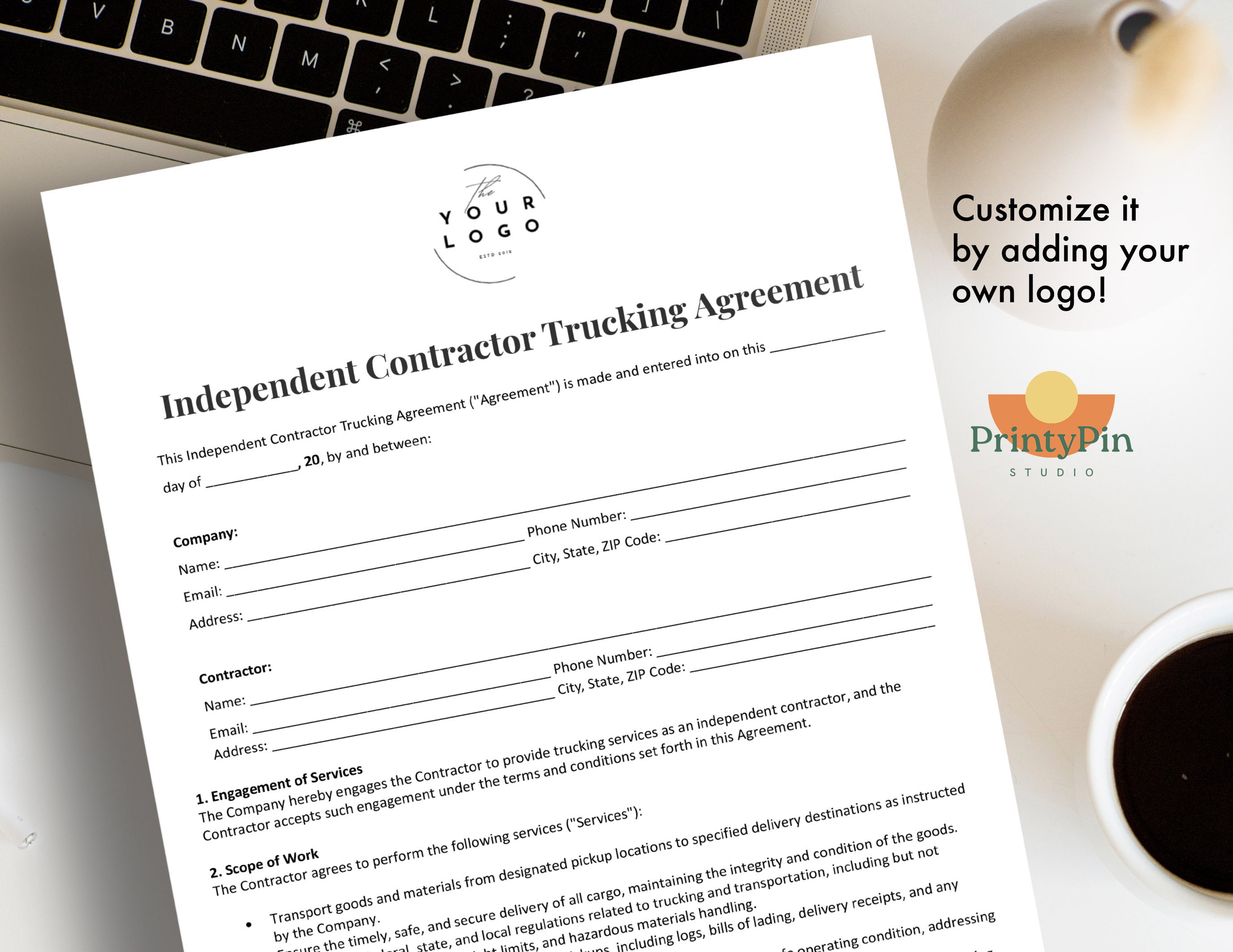Independent Contractor Trucking Agreement, Trucking Contract Template ...