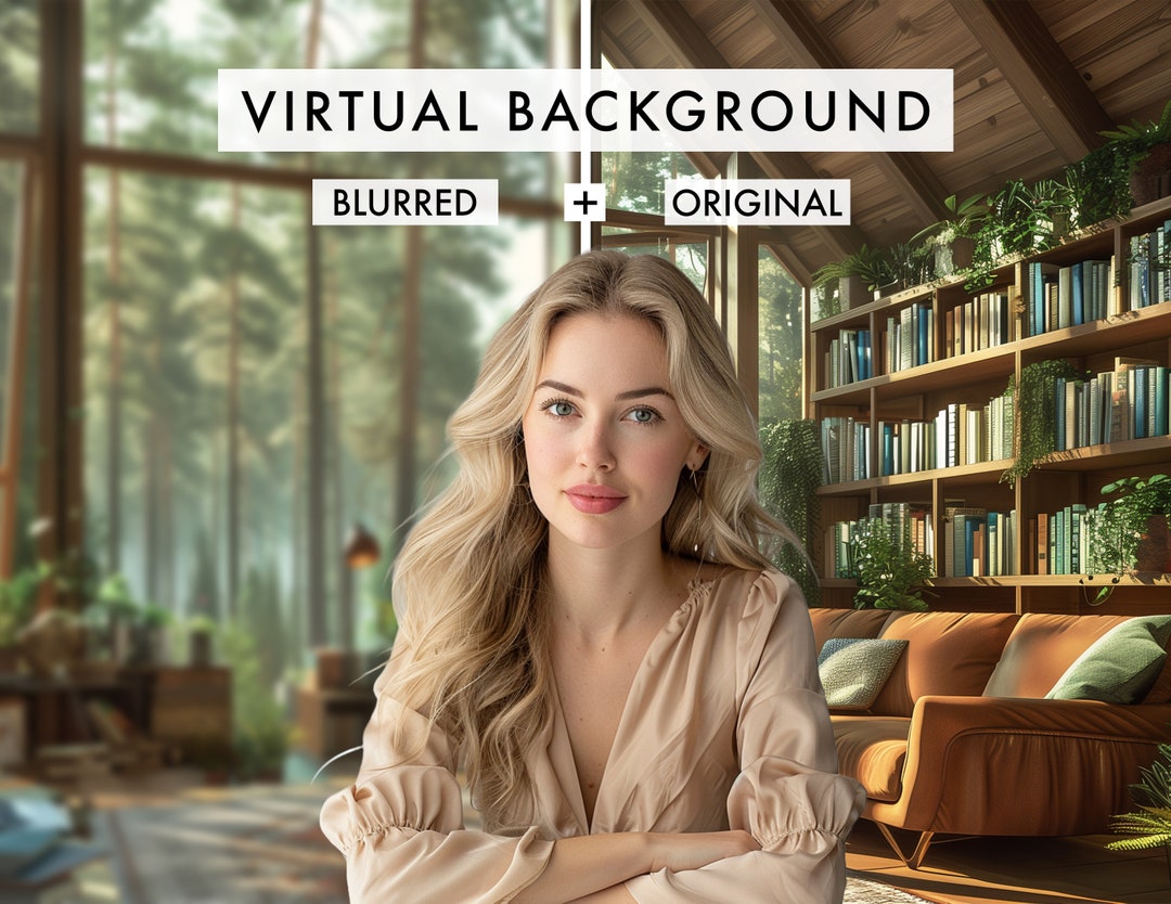 Forest View Library Zoom Backgrounds - Set of 4 Enchanted Woodland ...