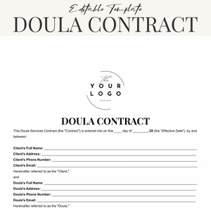 Doula Services Contract Template - Customize for Your Clients - Birth ...