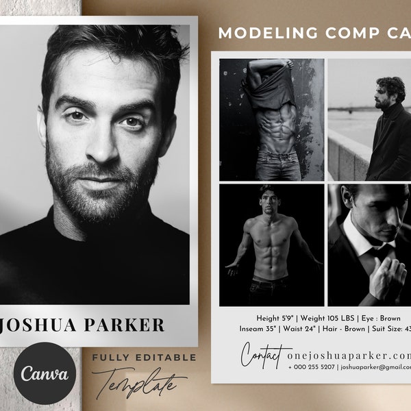 Modeling Comp Card Men Etsy de