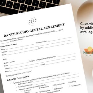 Dance Studio Rental Agreement Template | Fillable Contract PDF for ...