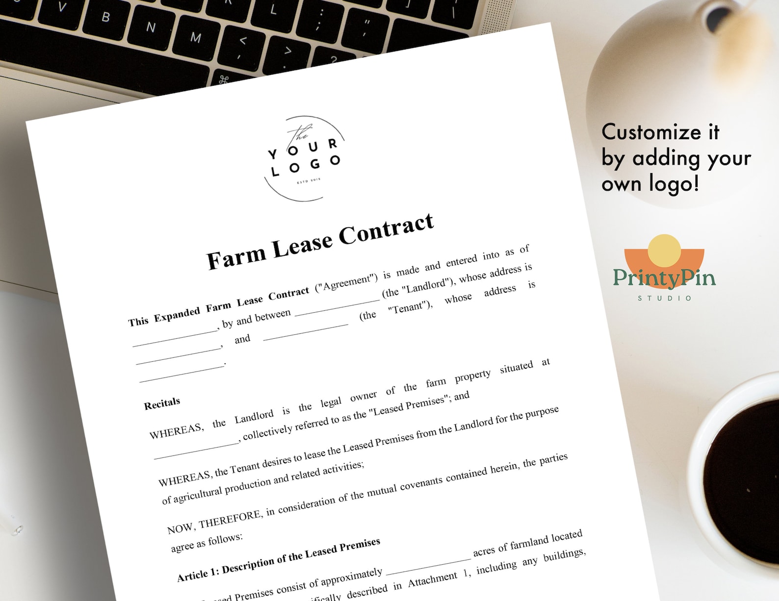 Farm Lease Contract Template - Editable Farm Land Rent Agreement ...
