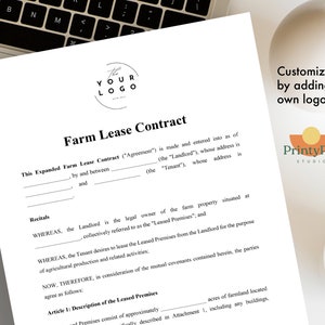 Farm Lease Contract Template - Editable Farm Land Rent Agreement ...