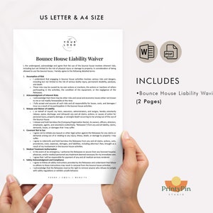 Bounce House Waiver Form PDF | Release of Liability Template | Editable ...