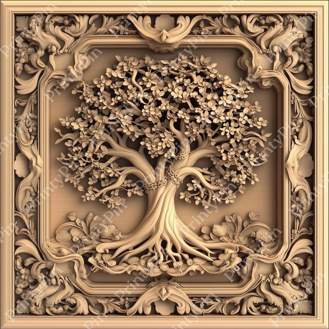 Tree of Life Laser Engraving File | Laser Engrave File | 3D Illusion ...