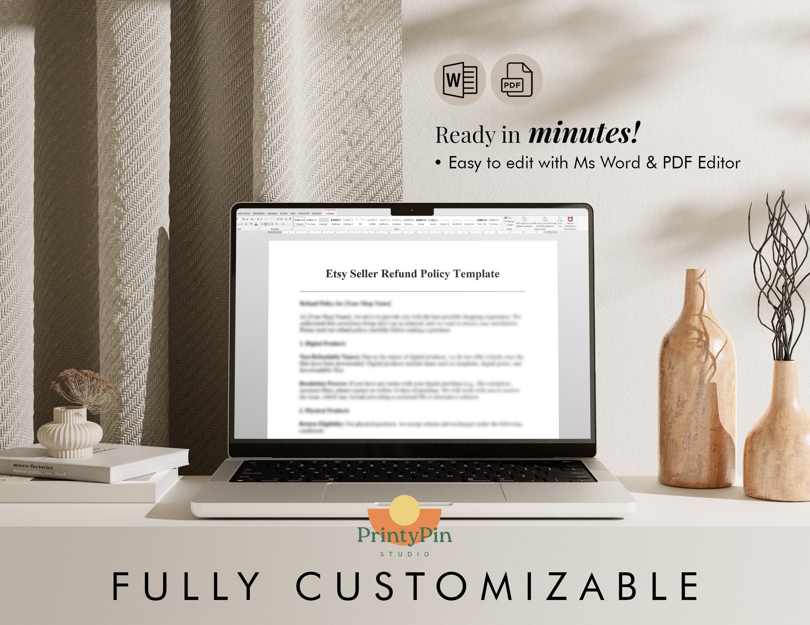 Etsy Seller Refund Policy Template, Etsy Shop Return Policy Form ...