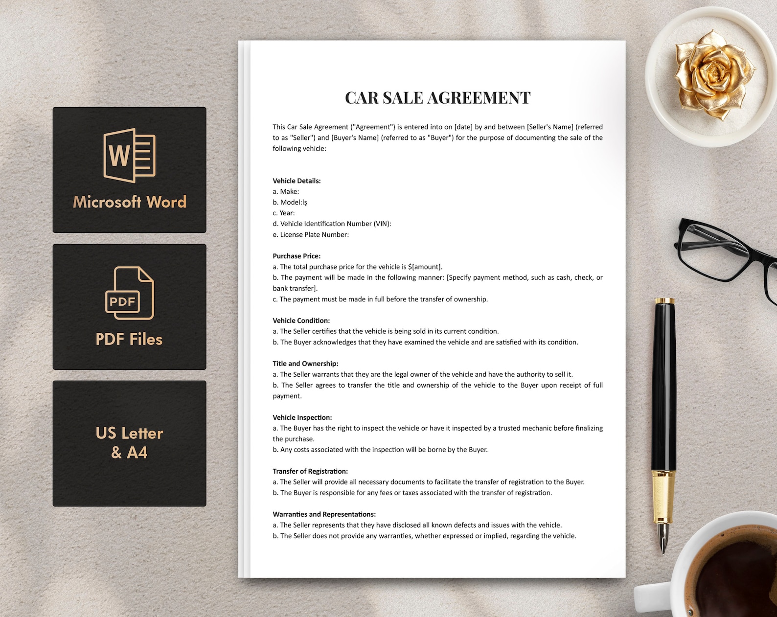 Comprehensive Car Sale Agreement Template Word - Highly Detailed ...