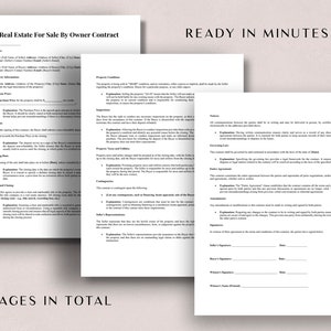 Real Estate for Sale by Owner Contract Template - Fully Customizable ...