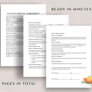 Facility Rental Agreement Template Word - Customizable Venue Lease ...