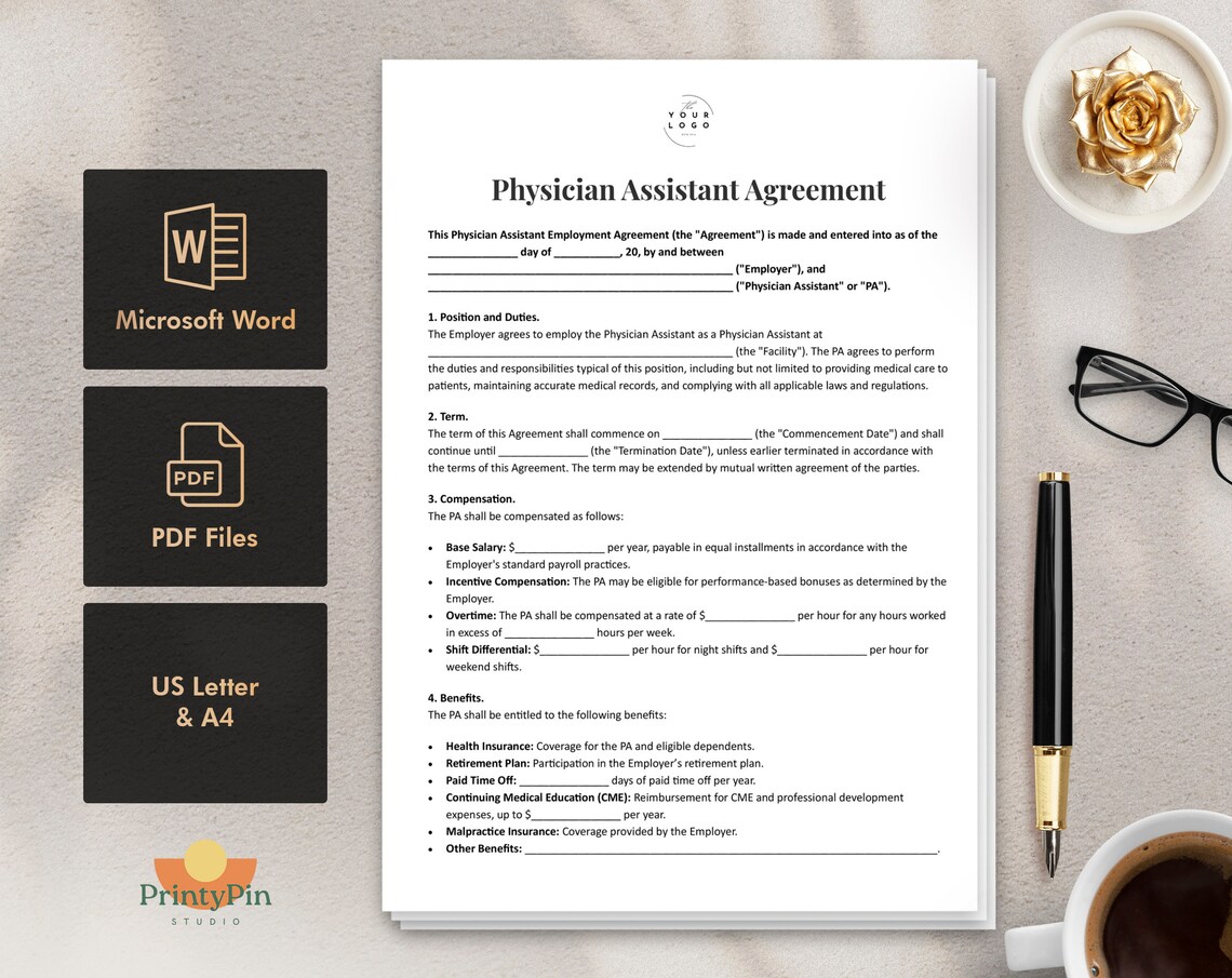 Physician Assistant Employment Agreement | PA Job Contract Template ...