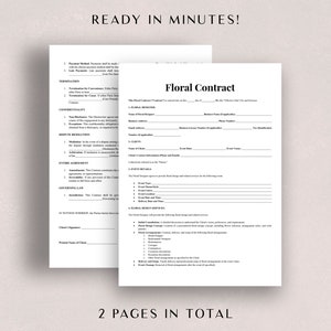 Customizable Floral Contract Template for Weddings & Events ...