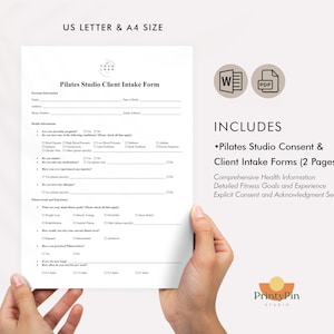 Pilates Studio Client Intake Form Template, Pilates New Client Consent ...
