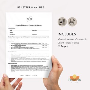 Dental Veneer Consent Form Template - Editable Dental Procedure Consent ...