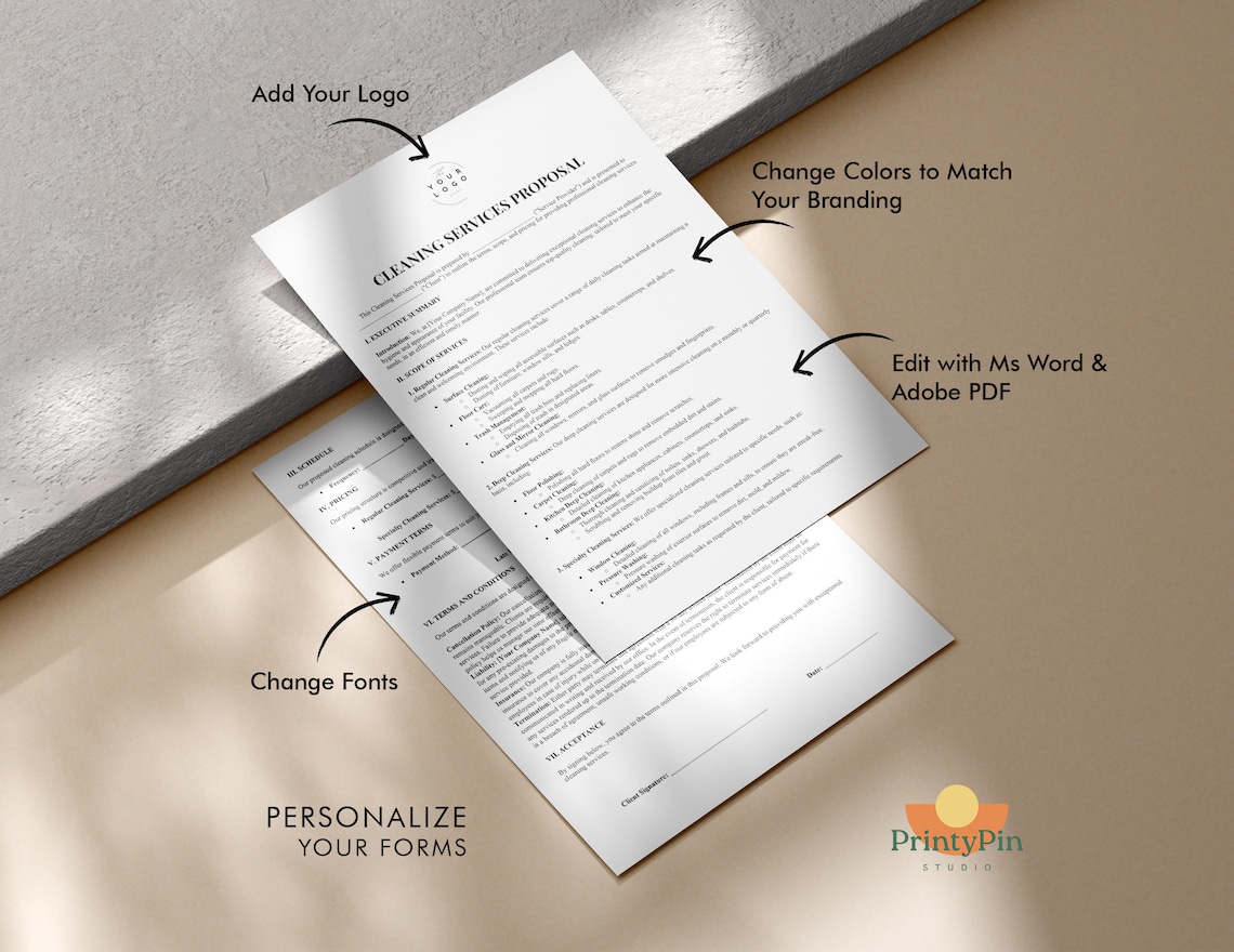 Cleaning Proposal Template - Professional Cleaning Business Proposal ...