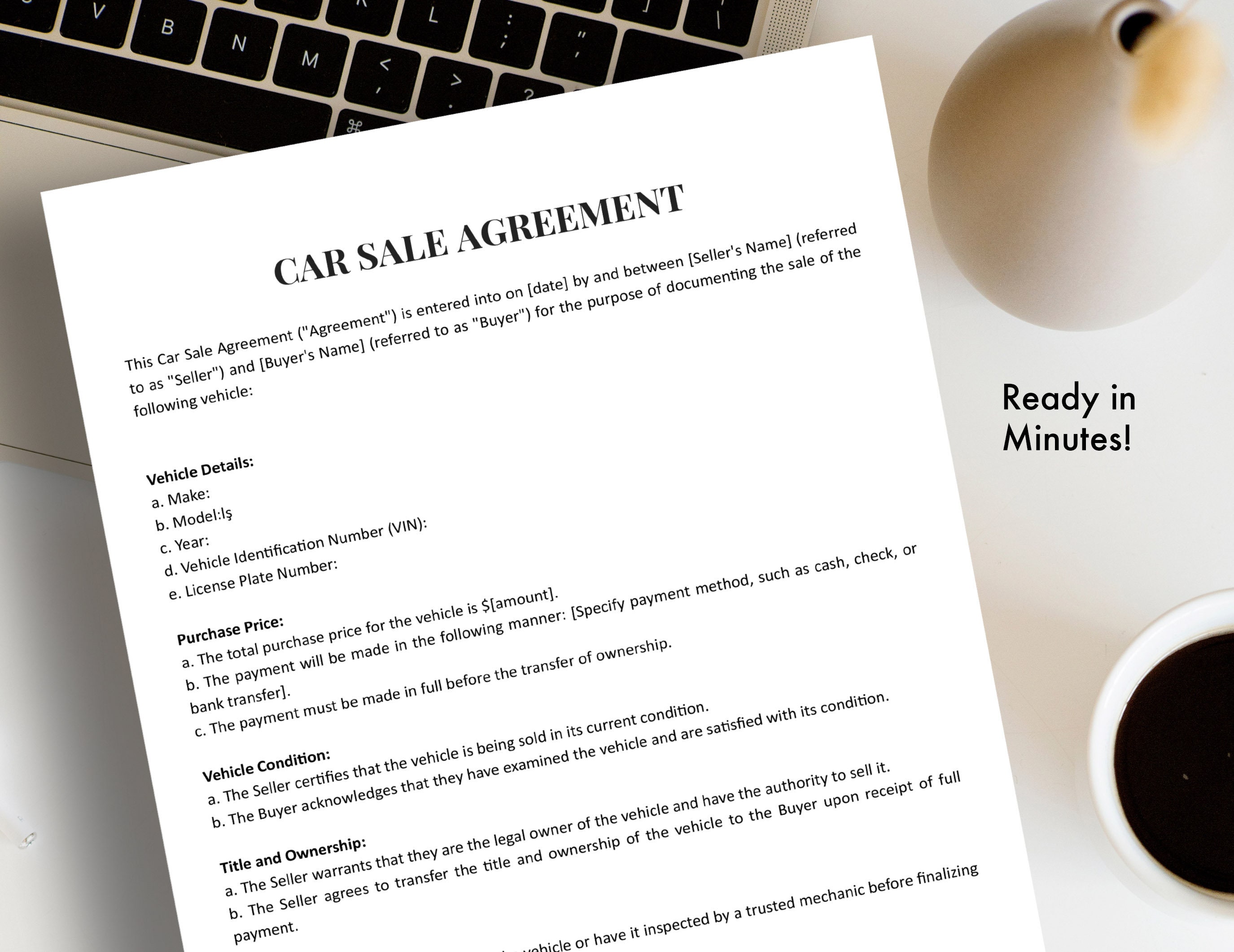 Template For Car Sale Agreement