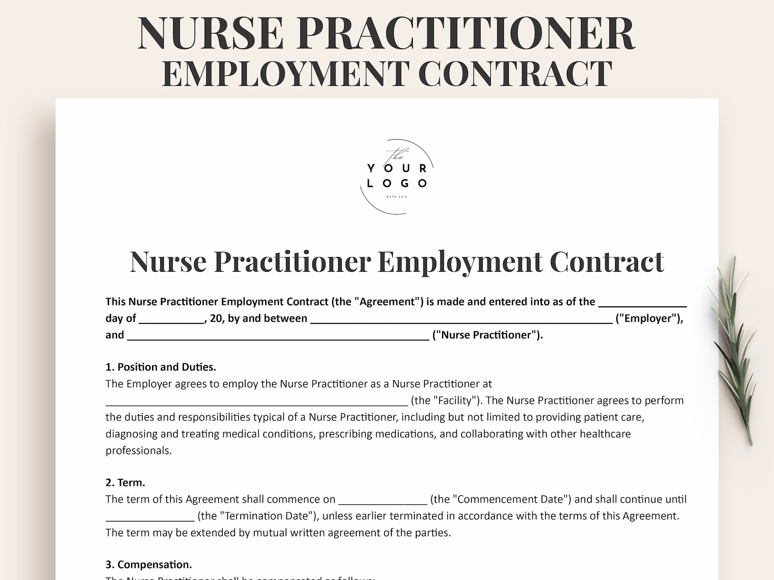 Nurse Practitioner Employment Contract | Detailed NP Agreement ...