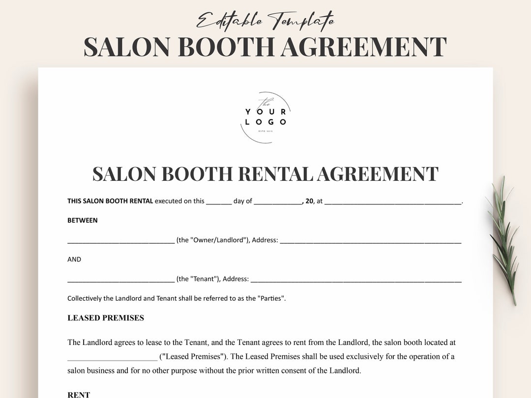 Salon Booth Rental Agreement | Professional Booth Rent Contract ...