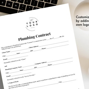 Printable Plumbing Contract Template PDF - Plumbing Service Agreement ...