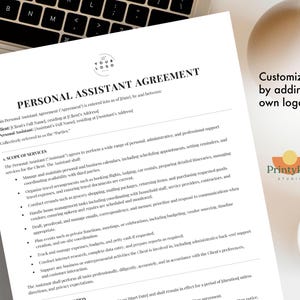 Personal Assistant Contract Template – Editable Agreement | PA Service ...