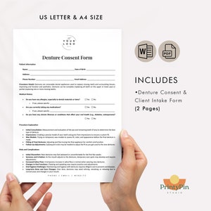Denture Consent Form Template - Printable Dental Forms for Dentists and ...